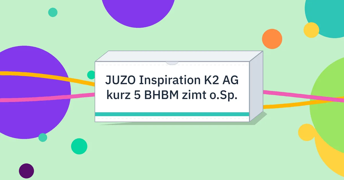 Symbolbild: Packung mit der Aufschrift JUZO Inspiration K2 AG kurz 5 BHBM zimt o.Sp. (PZN 14877250) – Verfügbarkeit und Bezug in Apotheken in Frankfurt am Main