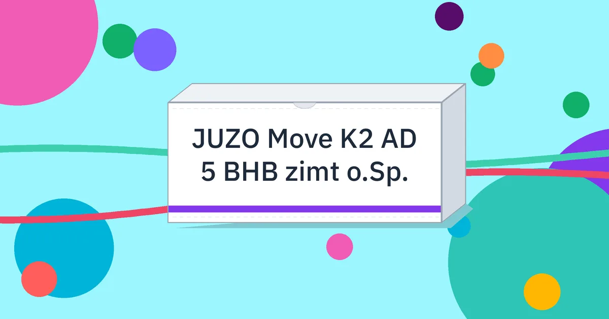 Symbolbild: Packung mit der Aufschrift JUZO Move K2 AD 5 BHB zimt o.Sp. (PZN 18508271) – Verfügbarkeit und Bezug in Apotheken in Frankfurt am Main