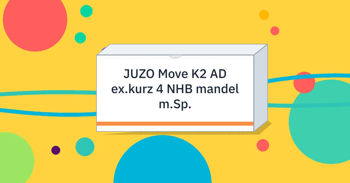 Symbolbild: Packung mit der Aufschrift JUZO Move K2 AD ex.kurz 4 NHB mandel m.Sp. (PZN 16340241) – Verfügbarkeit und Bezug in Apotheken in Frankfurt am Main