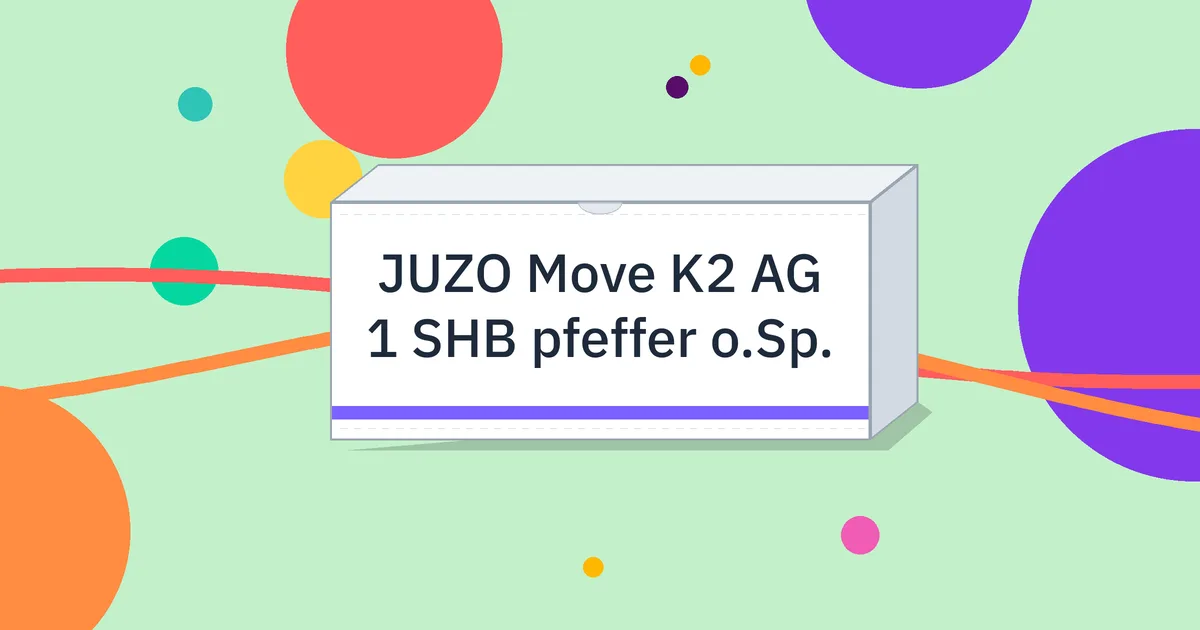Symbolbild: Packung mit der Aufschrift JUZO Move K2 AG 1 SHB pfeffer o.Sp. (PZN 16651490) – Verfügbarkeit und Bezug in Apotheken in Frankfurt am Main