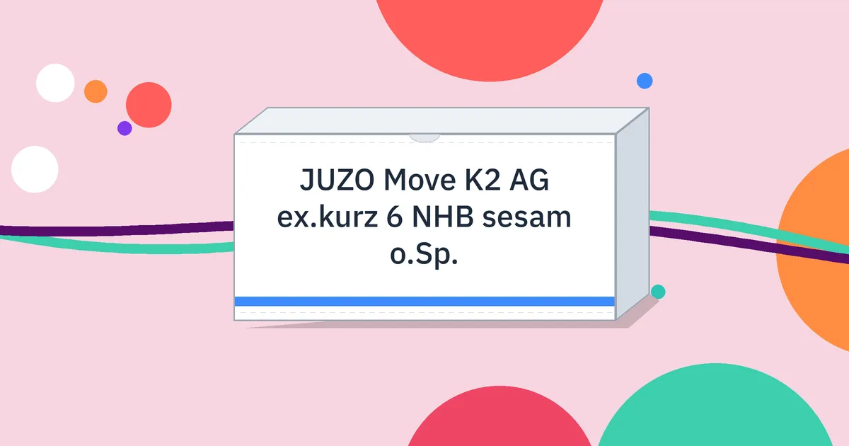 Symbolbild: Packung mit der Aufschrift JUZO Move K2 AG ex.kurz 6 NHB sesam o.Sp. (PZN 18533725) – Verfügbarkeit und Bezug in Apotheken in Frankfurt am Main