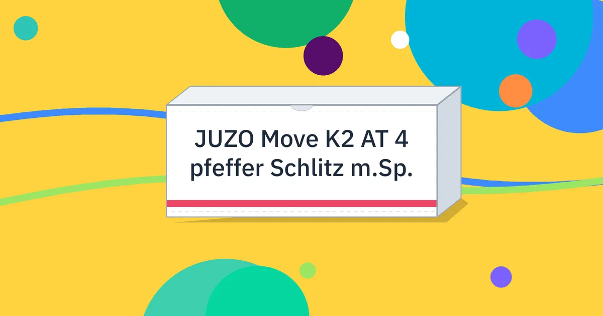 Symbolbild: Packung mit der Aufschrift JUZO Move K2 AT 4 pfeffer Schlitz m.Sp. (PZN 20668579) – Verfügbarkeit und Bezug in Apotheken in Frankfurt am Main