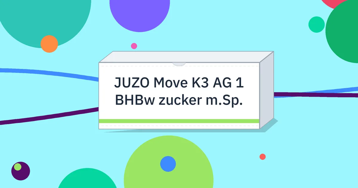Symbolbild: Packung mit der Aufschrift JUZO Move K3 AG 1 BHBw zucker m.Sp. (PZN 18575764) – Verfügbarkeit und Bezug in Apotheken in Frankfurt am Main