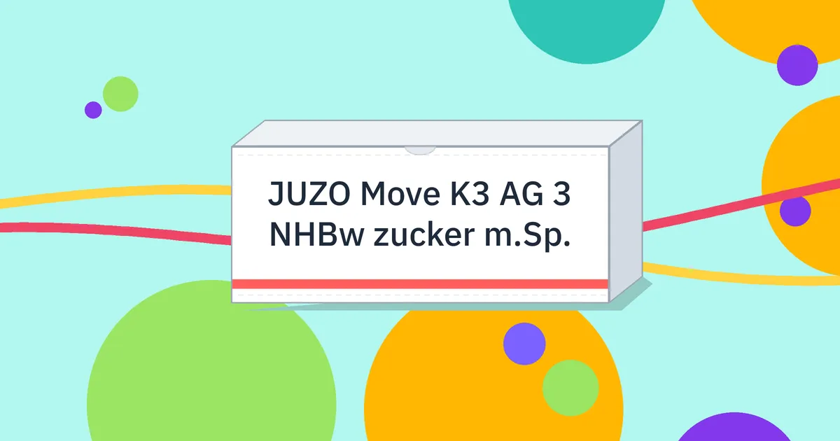 Symbolbild: Packung mit der Aufschrift JUZO Move K3 AG 3 NHBw zucker m.Sp. (PZN 18574440) – Verfügbarkeit und Bezug in Apotheken in Frankfurt am Main