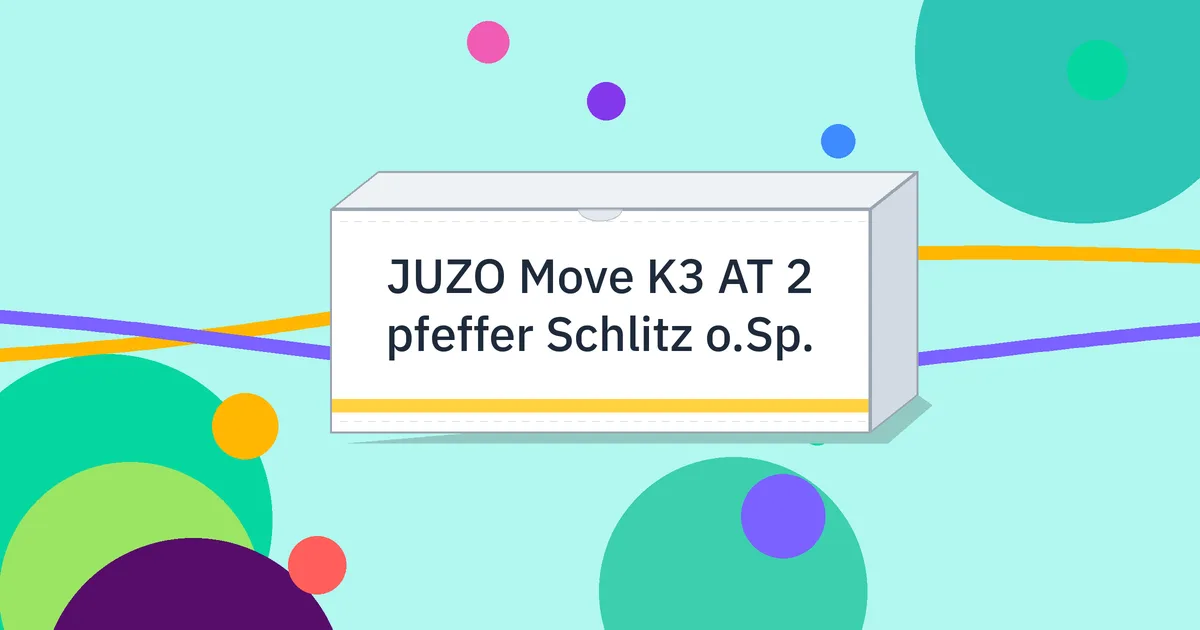 Symbolbild: Packung mit der Aufschrift JUZO Move K3 AT 2 pfeffer Schlitz o.Sp. (PZN 20679324) – Verfügbarkeit und Bezug in Apotheken in Frankfurt am Main