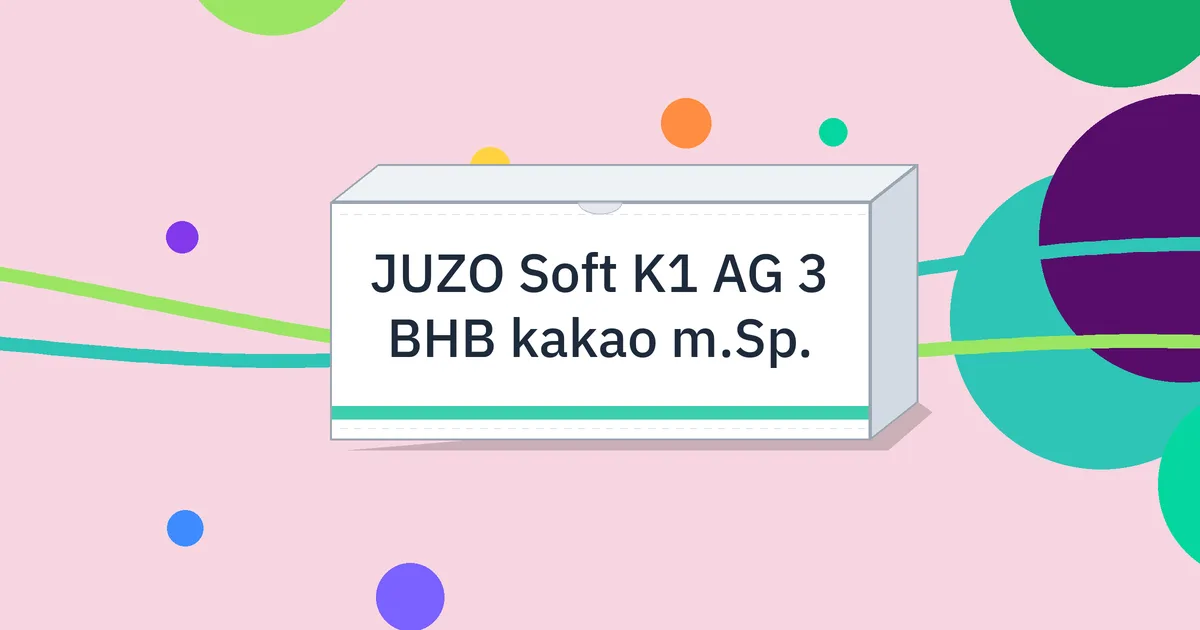 Symbolbild: Packung mit der Aufschrift JUZO Soft K1 AG 3 BHB kakao m.Sp. (PZN 14821195) – Verfügbarkeit und Bezug in Apotheken in Frankfurt am Main
