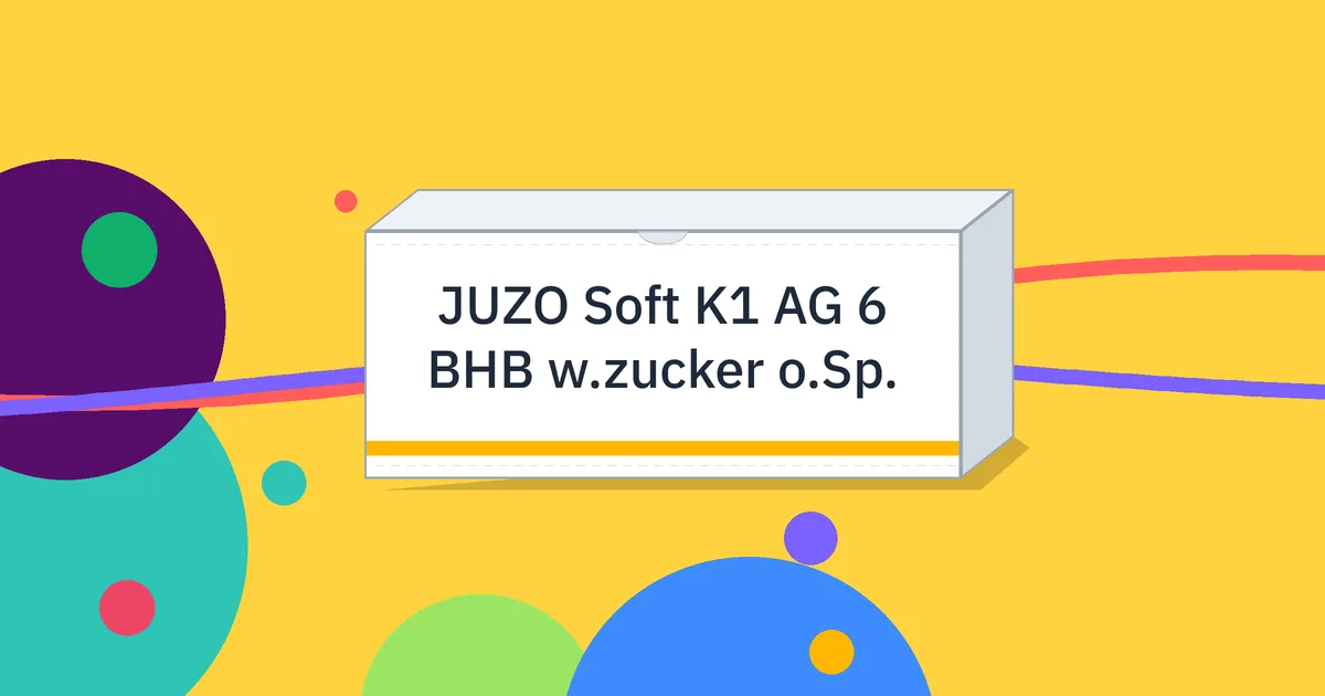 Symbolbild: Packung mit der Aufschrift JUZO Soft K1 AG 6 BHB w.zucker o.Sp. (PZN 14837233) – Verfügbarkeit und Bezug in Apotheken in Frankfurt am Main