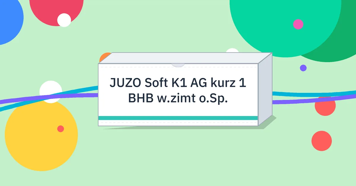 Symbolbild: Packung mit der Aufschrift JUZO Soft K1 AG kurz 1 BHB w.zimt o.Sp. (PZN 14838623) – Verfügbarkeit und Bezug in Apotheken in Frankfurt am Main