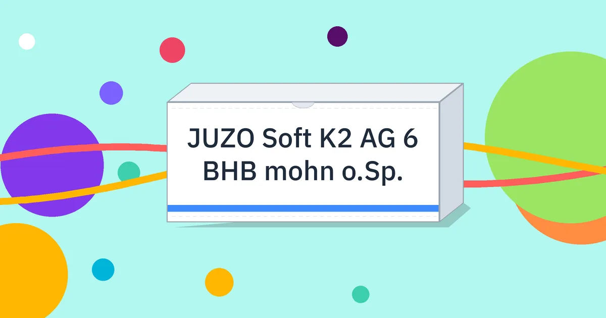 Symbolbild: Packung mit der Aufschrift JUZO Soft K2 AG 6 BHB mohn o.Sp. (PZN 14825773) – Verfügbarkeit und Bezug in Apotheken in Frankfurt am Main