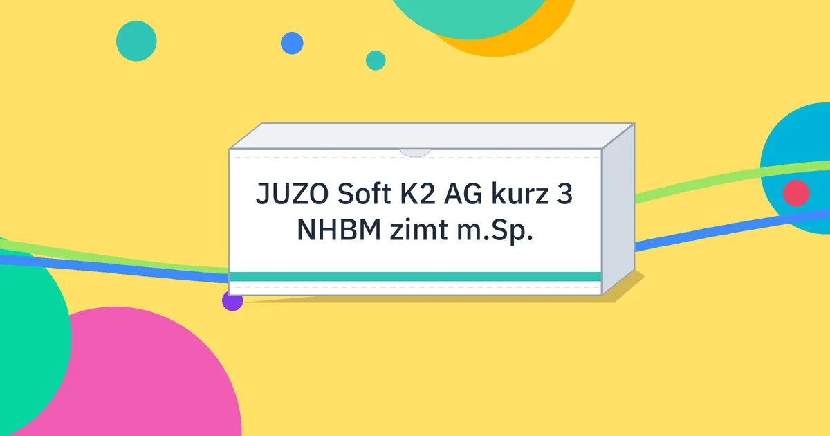 Symbolbild: Packung mit der Aufschrift JUZO Soft K2 AG kurz 3 NHBM zimt m.Sp. (PZN 15020310) – Verfügbarkeit und Bezug in Apotheken in Frankfurt am Main