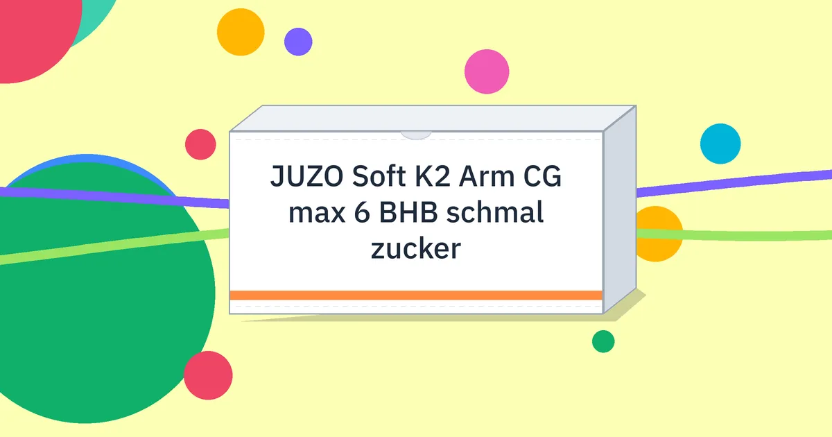 Symbolbild: Packung mit der Aufschrift JUZO Soft K2 Arm CG max 6 BHB schmal zucker (PZN 15513047) – Verfügbarkeit und Bezug in Apotheken in Frankfurt am Main