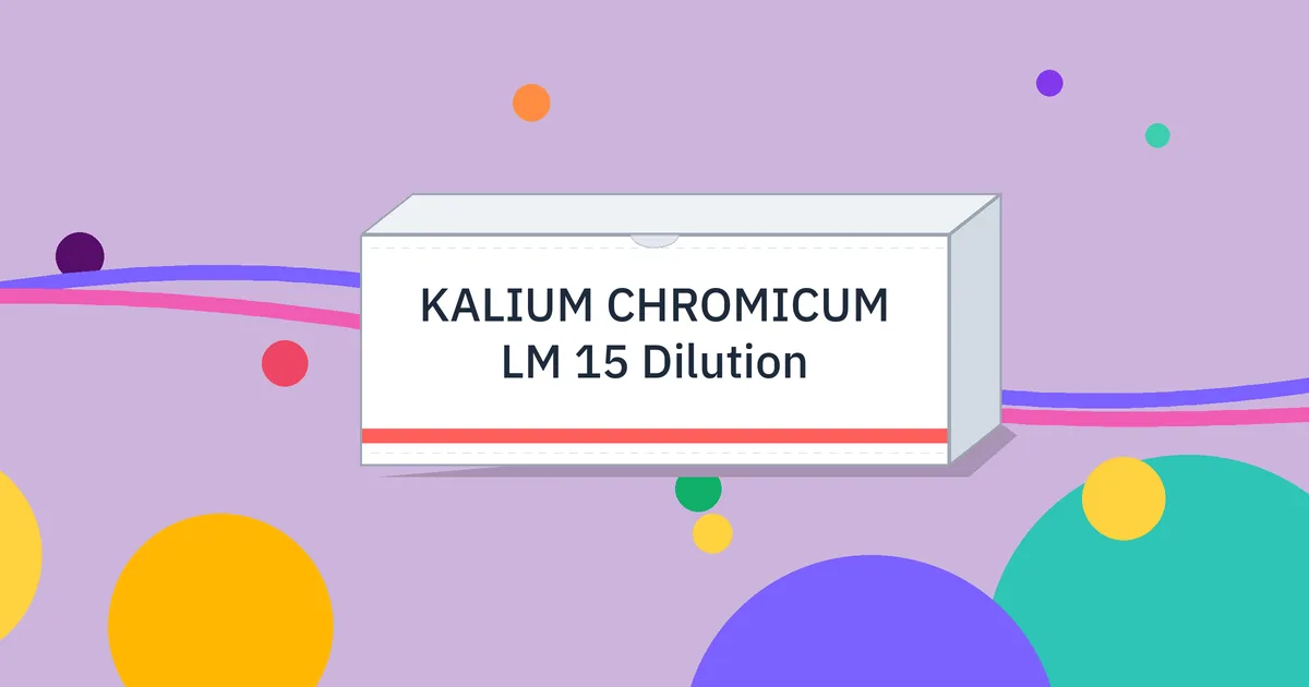Symbolbild: Packung mit der Aufschrift KALIUM CHROMICUM LM 15 Dilution (PZN 12919234) – Verfügbarkeit und Bezug in Apotheken in Frankfurt am Main