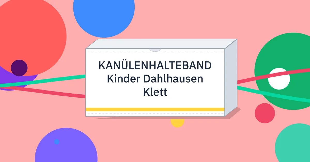 Symbolbild: Packung mit der Aufschrift KANÜLENHALTEBAND Kinder Dahlhausen Klett (PZN 04366206) – Verfügbarkeit und Bezug in Apotheken in Frankfurt am Main