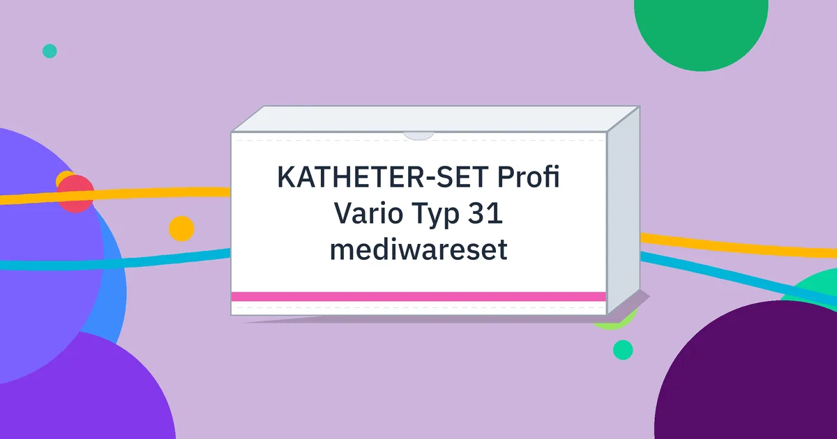 Symbolbild: Packung mit der Aufschrift KATHETER-SET Profi Vario Typ 31 mediwareset (PZN 19471185) – Verfügbarkeit und Bezug in Apotheken in Frankfurt am Main