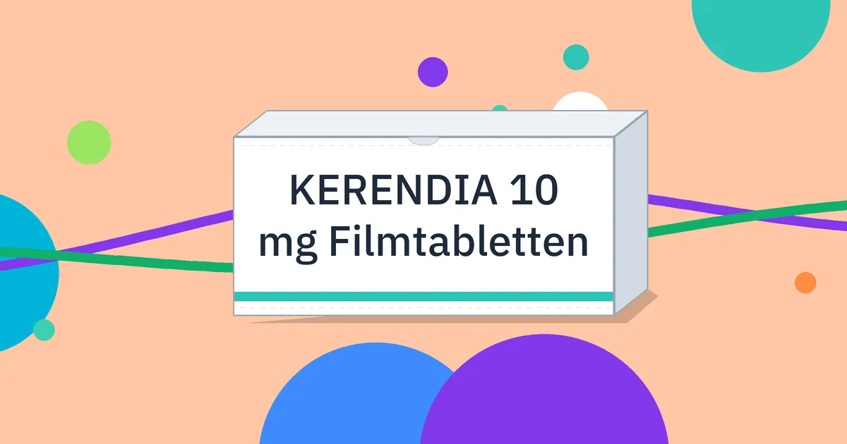 Symbolbild: Packung mit der Aufschrift KERENDIA 10 mg Filmtabletten (PZN 19248524) – Verfügbarkeit und Bezug in Apotheken in Frankfurt am Main