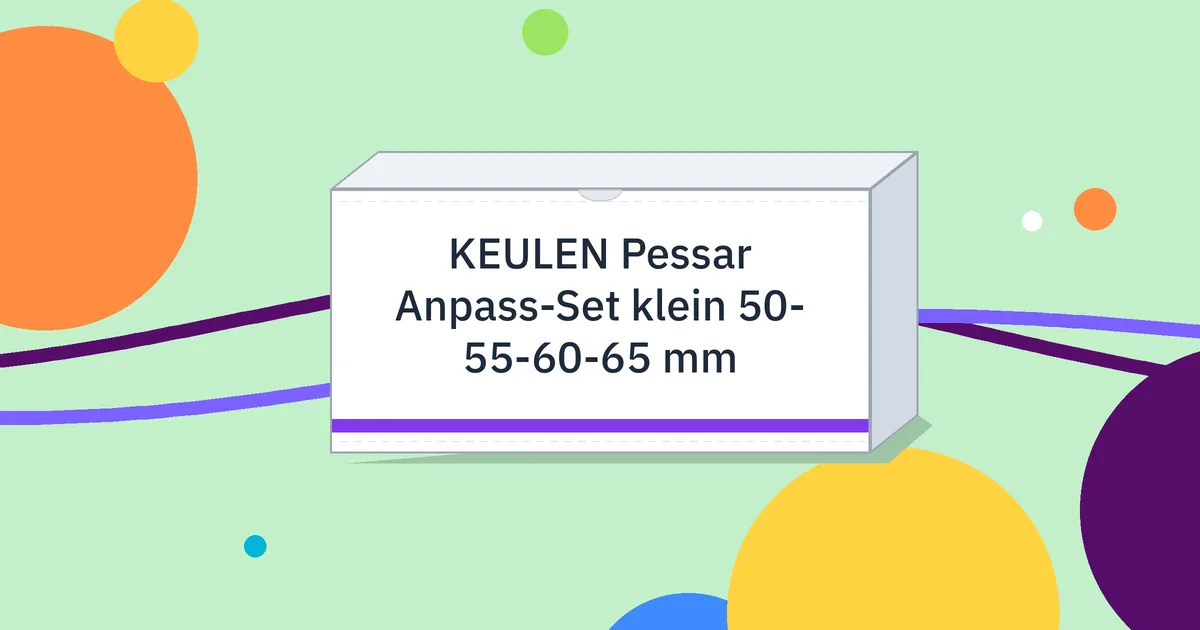 Symbolbild: Packung mit der Aufschrift KEULEN Pessar Anpass-Set klein 50-55-60-65 mm (PZN 18719743) – Verfügbarkeit und Bezug in Apotheken in Frankfurt am Main