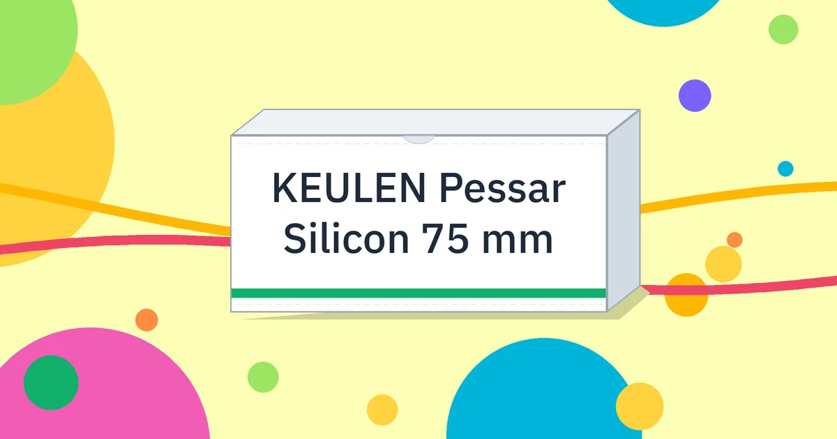 Symbolbild: Packung mit der Aufschrift KEULEN Pessar Silicon 75 mm (PZN 20313155) – Verfügbarkeit und Bezug in Apotheken in Frankfurt am Main