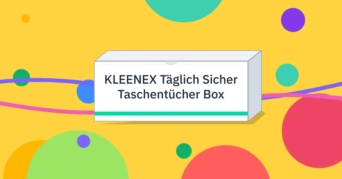 Symbolbild: Packung mit der Aufschrift KLEENEX Täglich Sicher Taschentücher Box (PZN 17365131) – Verfügbarkeit und Bezug in Apotheken in Frankfurt am Main