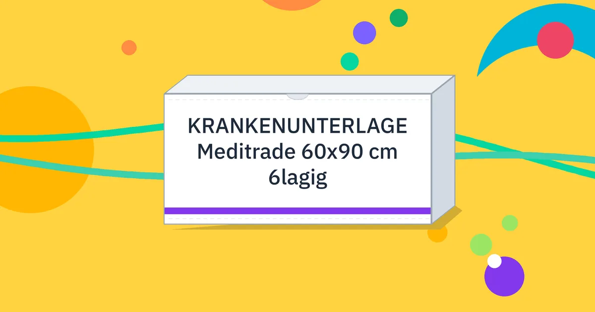 Symbolbild: Packung mit der Aufschrift KRANKENUNTERLAGE Meditrade 60x90 cm 6lagig (PZN 00560259) – Verfügbarkeit und Bezug in Apotheken in Frankfurt am Main