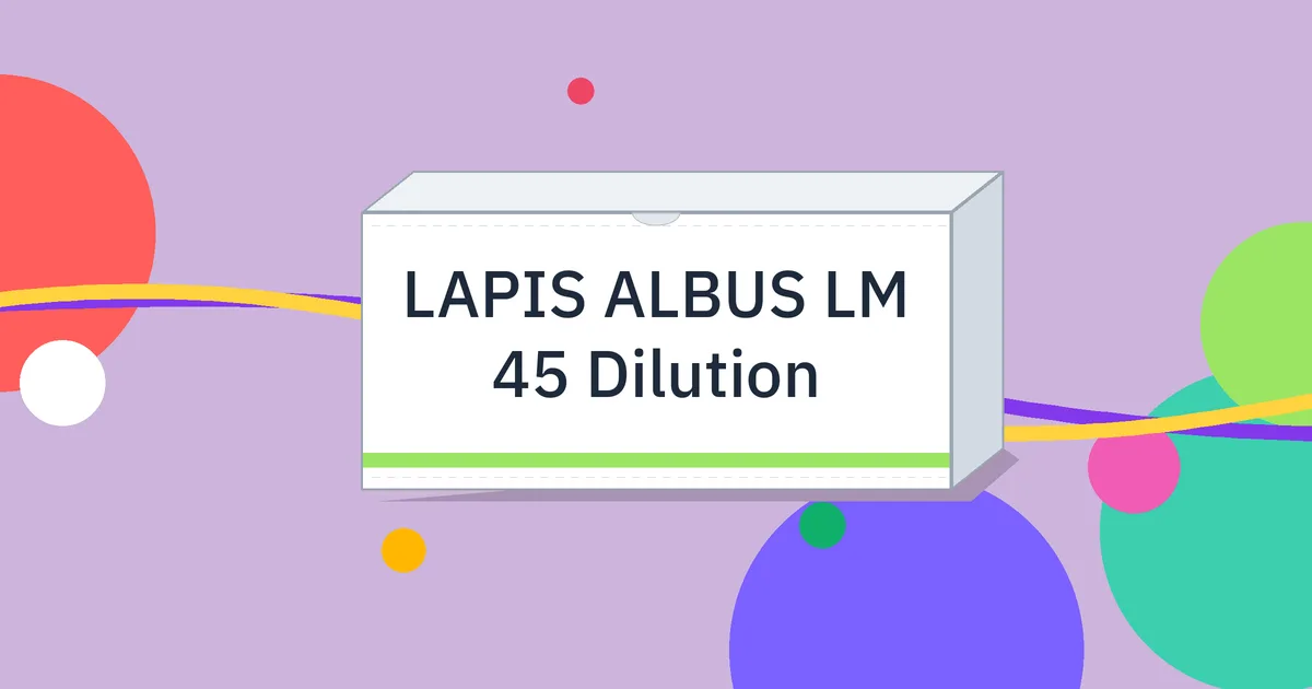 Symbolbild: Packung mit der Aufschrift LAPIS ALBUS LM 45 Dilution (PZN 13523389) – Verfügbarkeit und Bezug in Apotheken in Frankfurt am Main