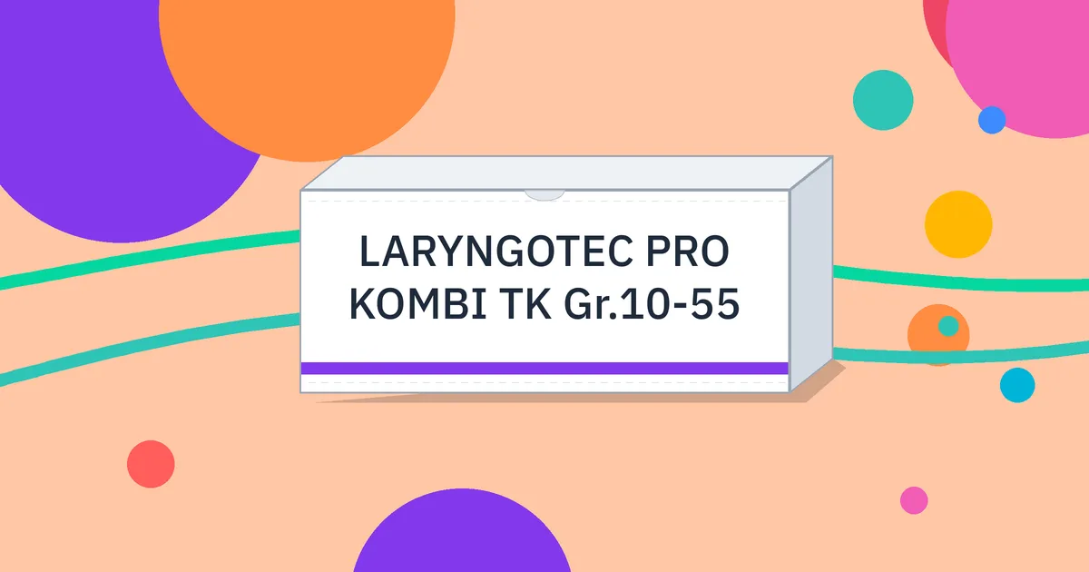 Symbolbild: Packung mit der Aufschrift LARYNGOTEC PRO KOMBI TK Gr.10-55 (PZN 16741017) – Verfügbarkeit und Bezug in Apotheken in Frankfurt am Main