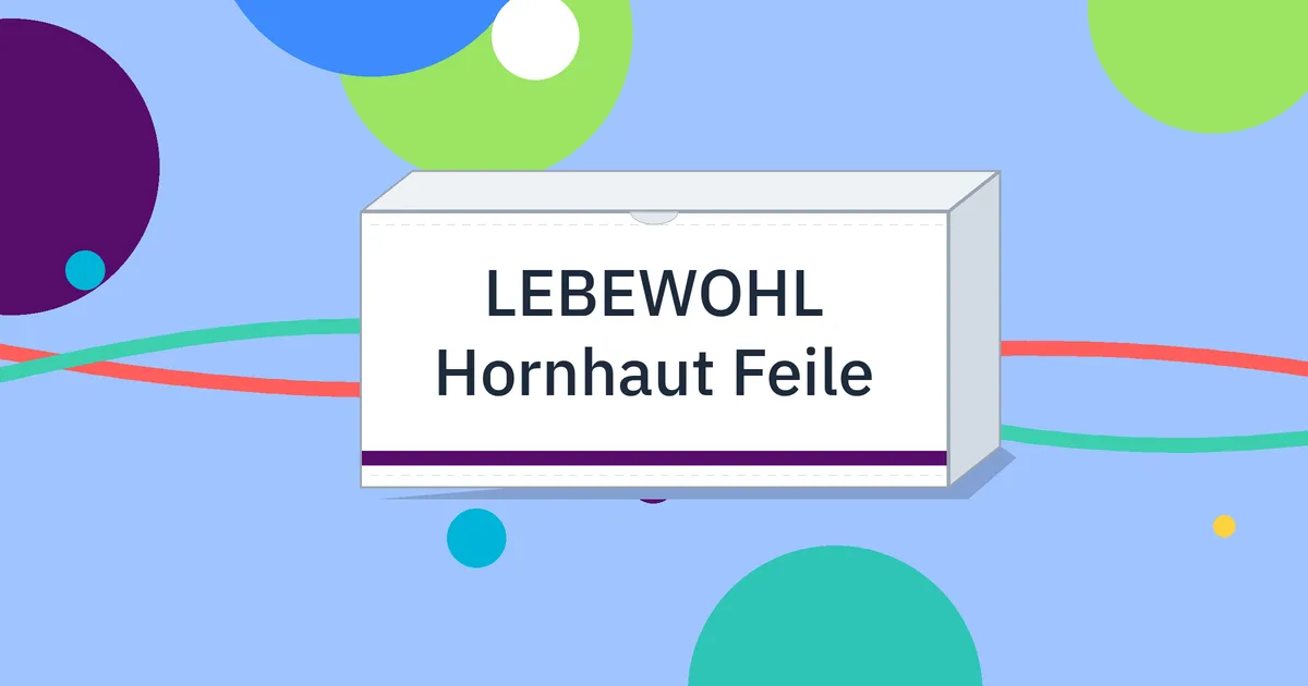 Symbolbild: Packung mit der Aufschrift LEBEWOHL Hornhaut Feile (PZN 01489411) – Verfügbarkeit und Bezug in Apotheken in Frankfurt am Main