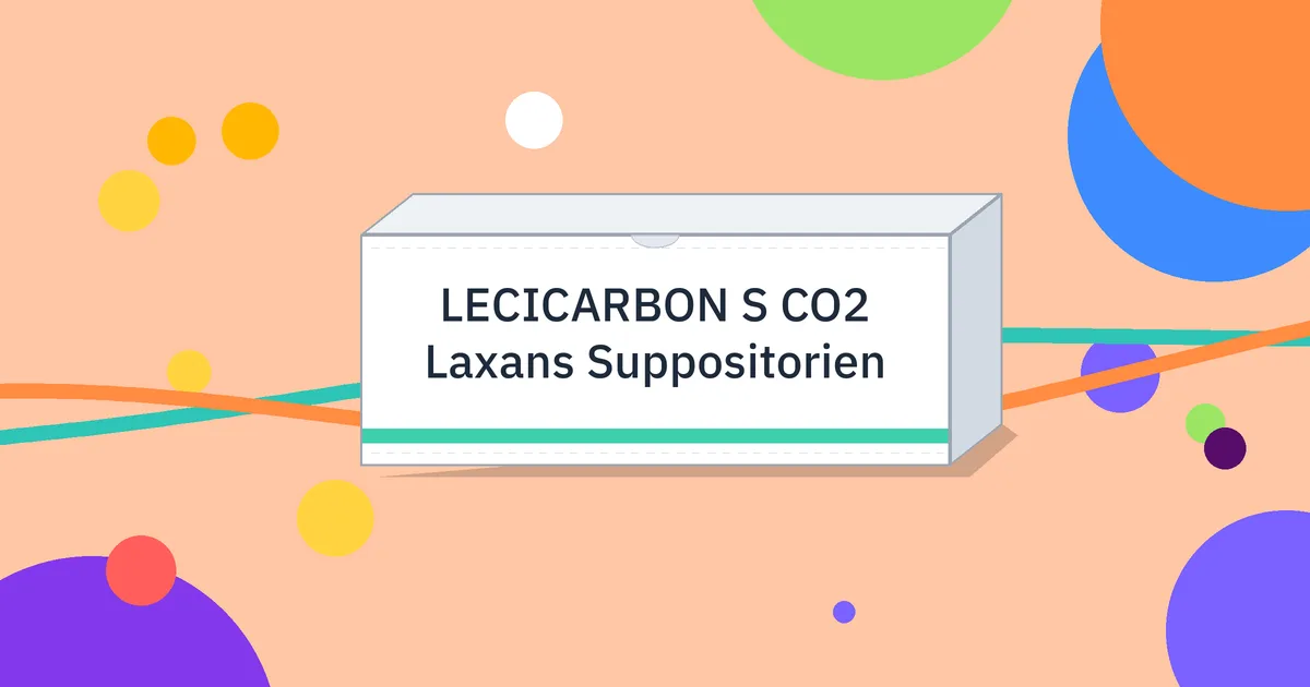 Symbolbild: Packung mit der Aufschrift LECICARBON S CO2 Laxans Suppositorien (PZN 04033574) – Verfügbarkeit und Bezug in Apotheken in Frankfurt am Main