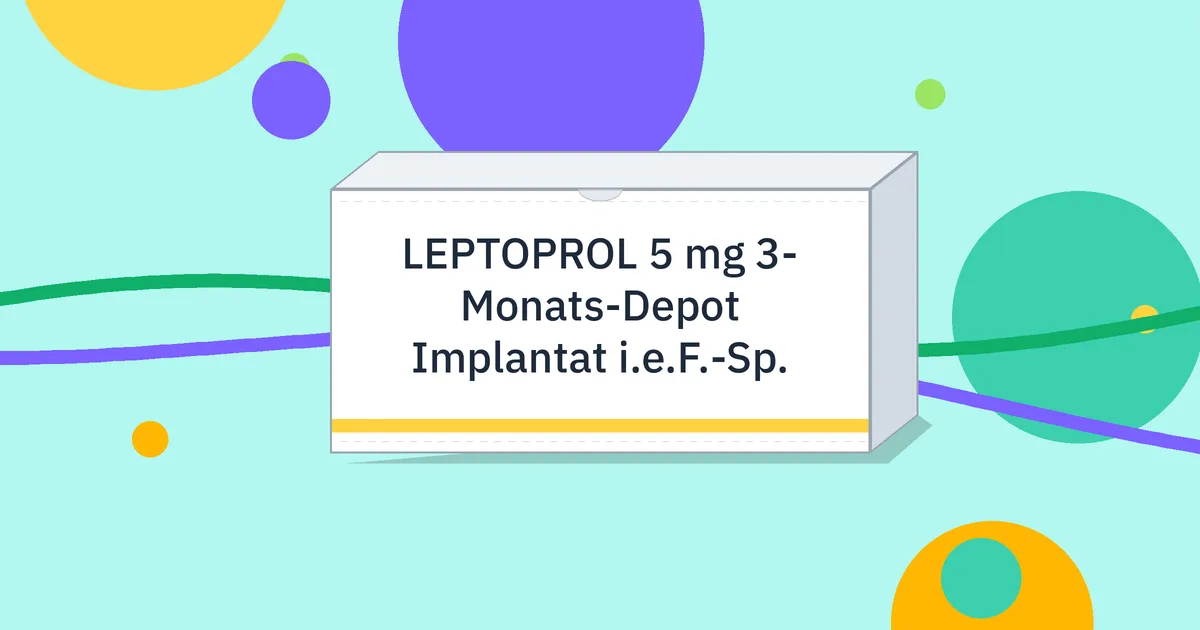 Symbolbild: Packung mit der Aufschrift LEPTOPROL 5 mg 3-Monats-Depot Implantat i.e.F.-Sp. (PZN 19118359) – Verfügbarkeit und Bezug in Apotheken in Frankfurt am Main