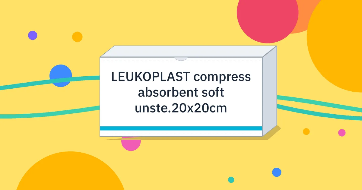 Symbolbild: Packung mit der Aufschrift LEUKOPLAST compress absorbent soft unste.20x20cm (PZN 19063931) – Verfügbarkeit und Bezug in Apotheken in Frankfurt am Main
