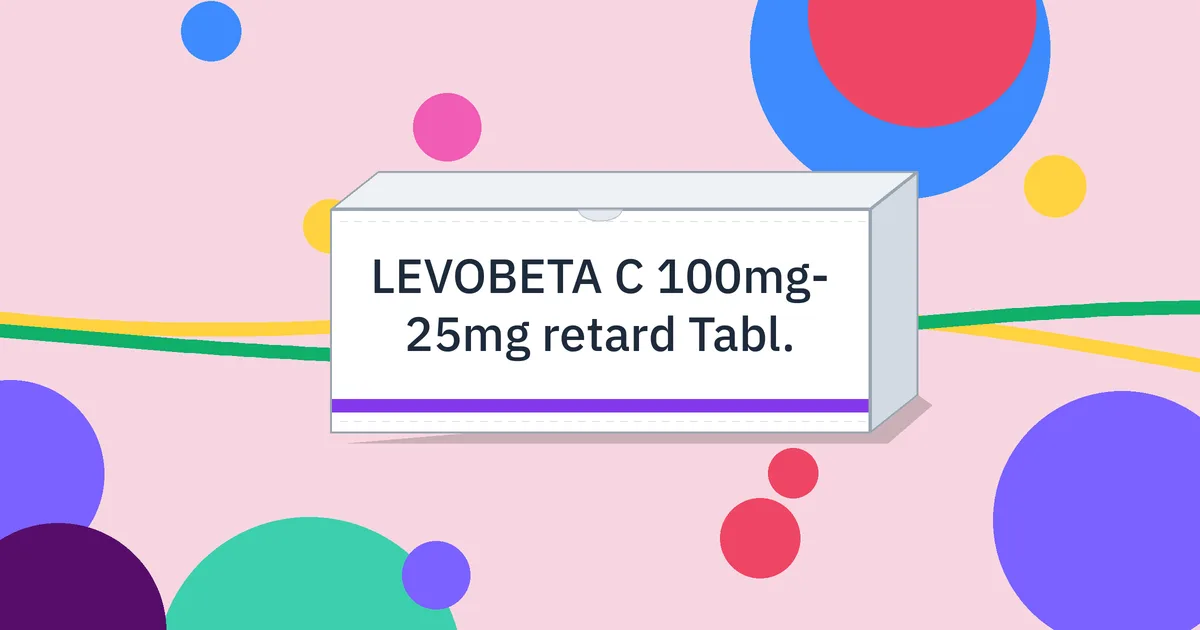Symbolbild: Packung mit der Aufschrift LEVOBETA C 100mg-25mg retard Tabl. (PZN 04074679) – Verfügbarkeit und Bezug in Apotheken in Frankfurt am Main