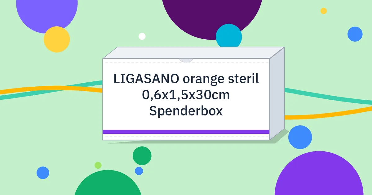 Symbolbild: Packung mit der Aufschrift LIGASANO orange steril 0,6x1,5x30cm Spenderbox (PZN 17252059) – Verfügbarkeit und Bezug in Apotheken in Frankfurt am Main