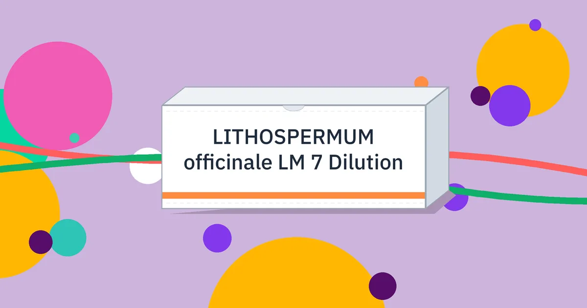 Symbolbild: Packung mit der Aufschrift LITHOSPERMUM officinale LM 7 Dilution (PZN 13531940) – Verfügbarkeit und Bezug in Apotheken in Frankfurt am Main