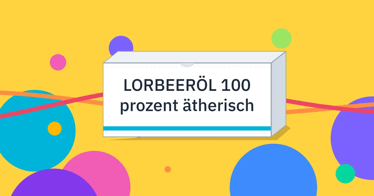 Symbolbild: Packung mit der Aufschrift LORBEERÖL 100 prozent ätherisch (PZN 07204680) – Verfügbarkeit und Bezug in Apotheken in Frankfurt am Main