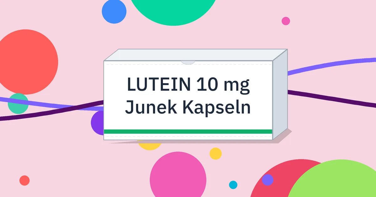 Symbolbild: Packung mit der Aufschrift LUTEIN 10 mg Junek Kapseln (PZN 10396536) – Verfügbarkeit und Bezug in Apotheken in Frankfurt am Main