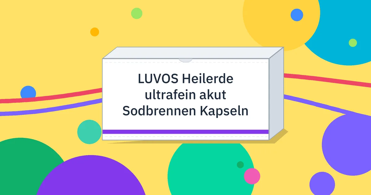Symbolbild: Packung mit der Aufschrift LUVOS Heilerde ultrafein akut Sodbrennen Kapseln (PZN 18380693) – Verfügbarkeit und Bezug in Apotheken in Frankfurt am Main