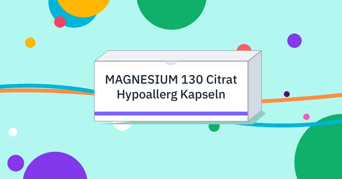 Symbolbild: Packung mit der Aufschrift MAGNESIUM 130 Citrat Hypoallerg Kapseln (PZN 16874712) – Verfügbarkeit und Bezug in Apotheken in Frankfurt am Main