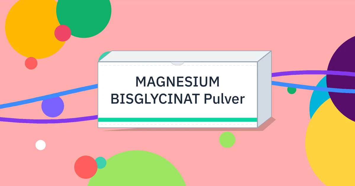 Symbolbild: Packung mit der Aufschrift MAGNESIUM BISGLYCINAT Pulver (PZN 18771198) – Verfügbarkeit und Bezug in Apotheken in Frankfurt am Main