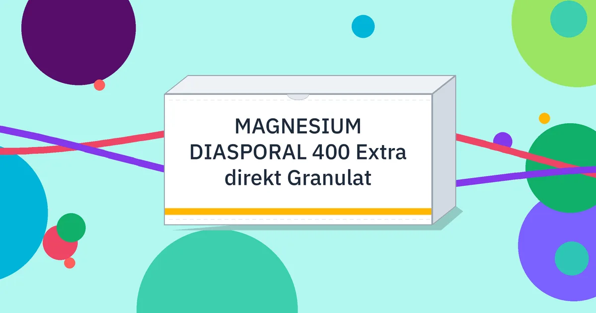 Symbolbild: Packung mit der Aufschrift MAGNESIUM DIASPORAL 400 Extra direkt Granulat (PZN 11594238) – Verfügbarkeit und Bezug in Apotheken in Frankfurt am Main