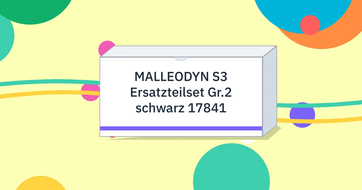 Symbolbild: Packung mit der Aufschrift MALLEODYN S3 Ersatzteilset Gr.2 schwarz 17841 (PZN 16336038) – Verfügbarkeit und Bezug in Apotheken in Frankfurt am Main