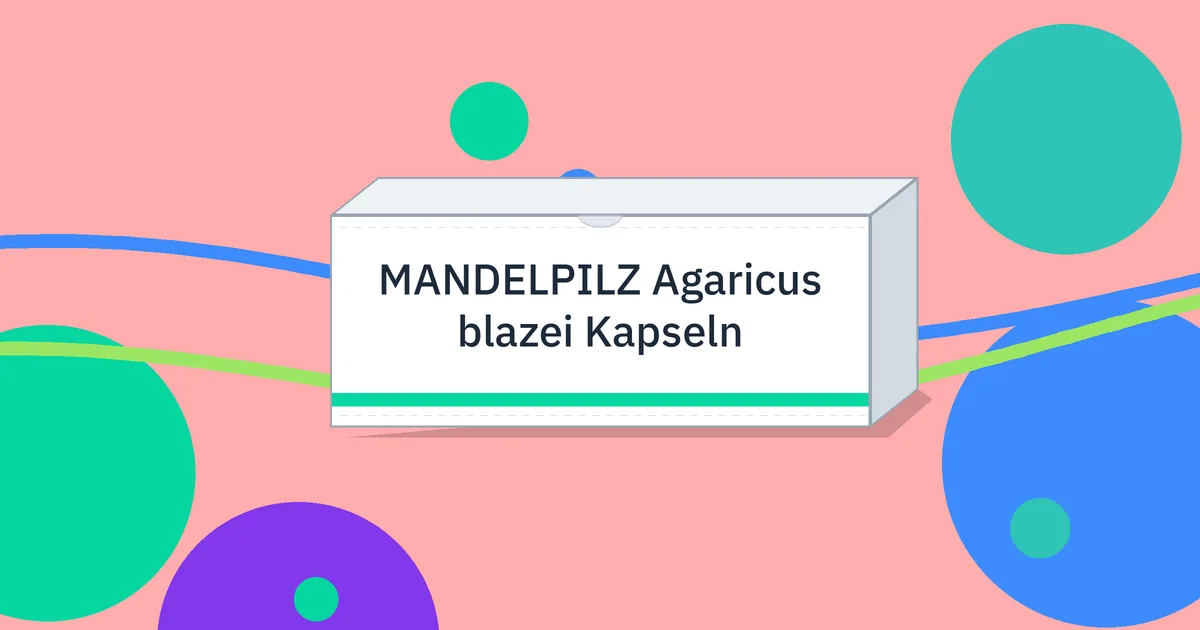 Symbolbild: Packung mit der Aufschrift MANDELPILZ Agaricus blazei Kapseln (PZN 18779099) – Verfügbarkeit und Bezug in Apotheken in Frankfurt am Main