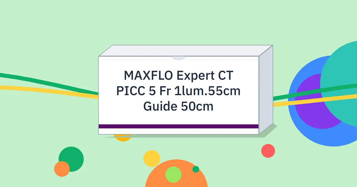 Symbolbild: Packung mit der Aufschrift MAXFLO Expert CT PICC 5 Fr 1lum.55cm Guide 50cm (PZN 15209496) – Verfügbarkeit und Bezug in Apotheken in Frankfurt am Main