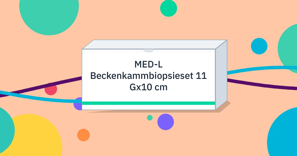 Symbolbild: Packung mit der Aufschrift MED-L Beckenkammbiopsieset 11 Gx10 cm (PZN 19774402) – Verfügbarkeit und Bezug in Apotheken in Frankfurt am Main