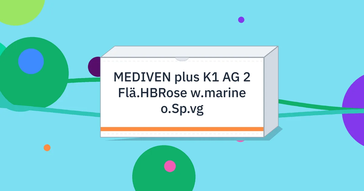 Symbolbild: Packung mit der Aufschrift MEDIVEN plus K1 AG 2 Flä.HBRose w.marine o.Sp.vg (PZN 15914591) – Verfügbarkeit und Bezug in Apotheken in Frankfurt am Main