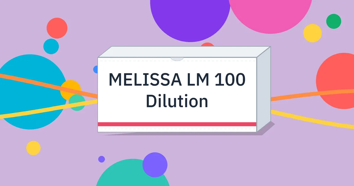 Symbolbild: Packung mit der Aufschrift MELISSA LM 100 Dilution (PZN 12947644) – Verfügbarkeit und Bezug in Apotheken in Frankfurt am Main