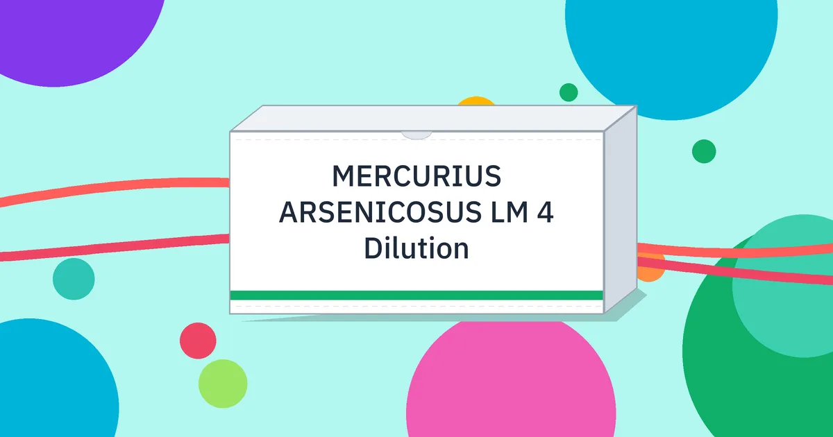 Symbolbild: Packung mit der Aufschrift MERCURIUS ARSENICOSUS LM 4 Dilution (PZN 13605992) – Verfügbarkeit und Bezug in Apotheken in Frankfurt am Main