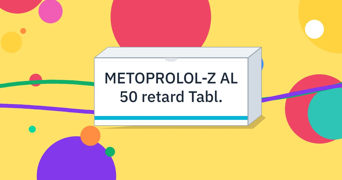Symbolbild: Packung mit der Aufschrift METOPROLOL-Z AL 50 retard Tabl. (PZN 03351668) – Verfügbarkeit und Bezug in Apotheken in Frankfurt am Main