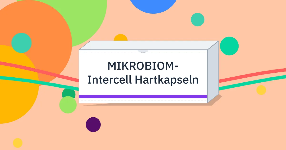 Symbolbild: Packung mit der Aufschrift MIKROBIOM-Intercell Hartkapseln (PZN 14348681) – Verfügbarkeit und Bezug in Apotheken in Frankfurt am Main