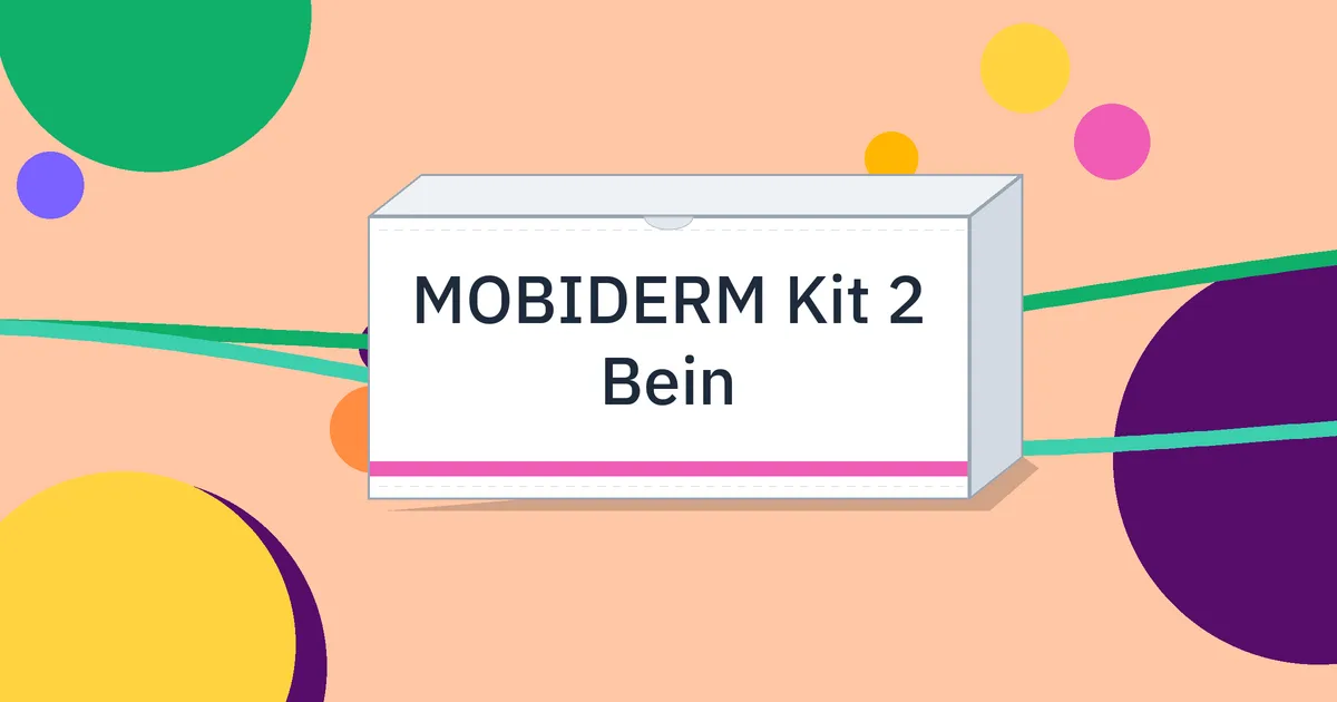 Symbolbild: Packung mit der Aufschrift MOBIDERM Kit 2 Bein (PZN 07034901) – Verfügbarkeit und Bezug in Apotheken in Frankfurt am Main