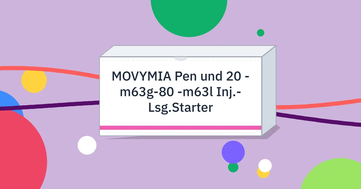 Symbolbild: Packung mit der Aufschrift MOVYMIA Pen und 20 -m63g-80 -m63l Inj.-Lsg.Starter (PZN 15578851) – Verfügbarkeit und Bezug in Apotheken in Frankfurt am Main