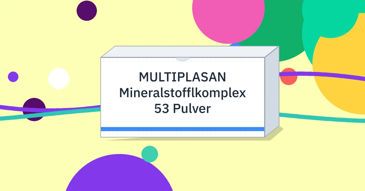 Symbolbild: Packung mit der Aufschrift MULTIPLASAN Mineralstofflkomplex 53 Pulver (PZN 04155478) – Verfügbarkeit und Bezug in Apotheken in Frankfurt am Main